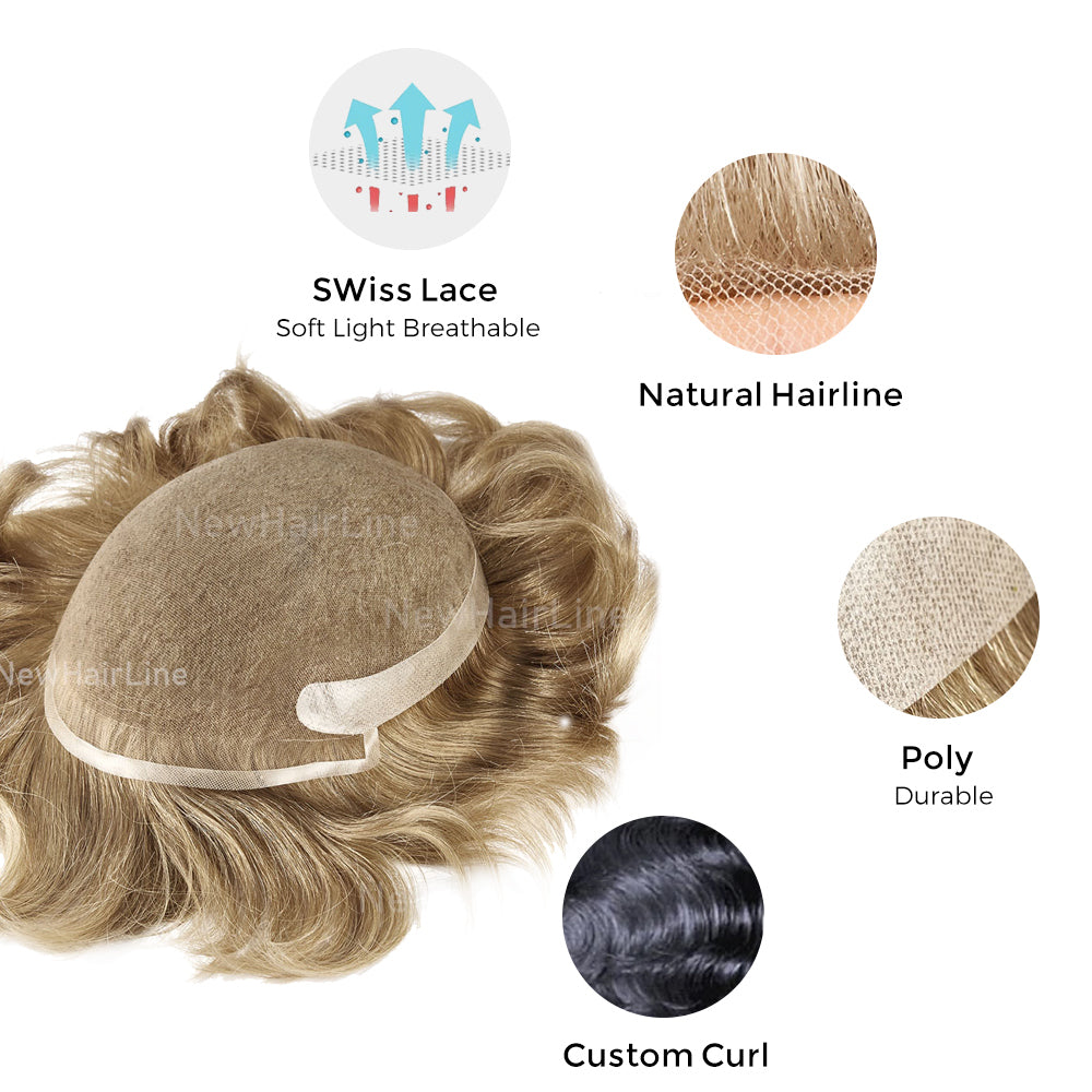 French Lace And Poly Back Hair System – New-Hair-Line