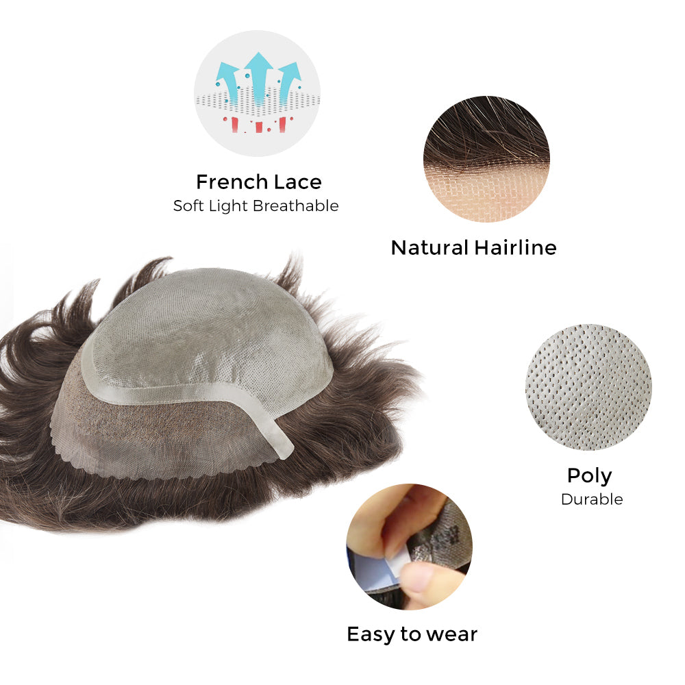Skin PU Base Toupee Lace Frontal Hair System – New-Hair-Line